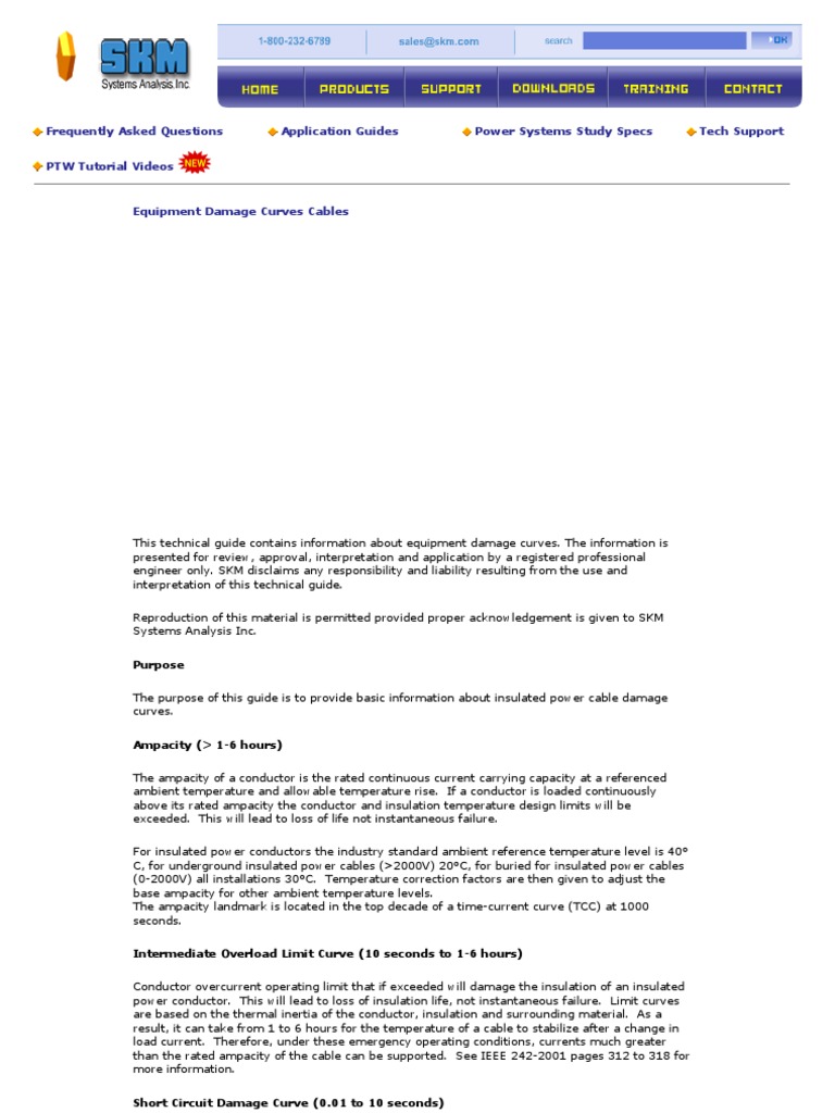 Equipment Damage Curves Cables | PDF | Electrical Conductor | Insulator ...