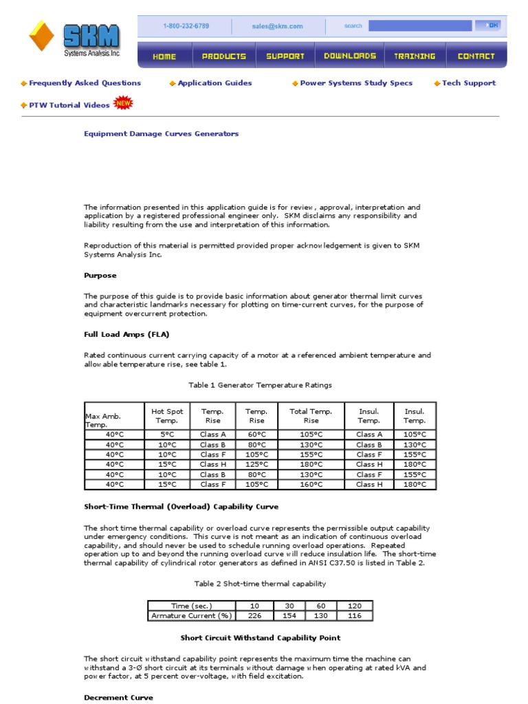 Equipment Damage Curves Generators | PDF | Electric Generator ...