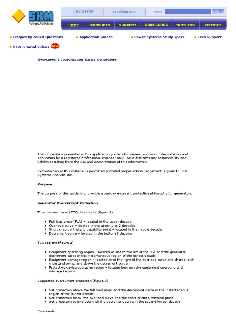 Overcurrent Coordination Basics Generators | PDF | Electric Generator | Electric Power System