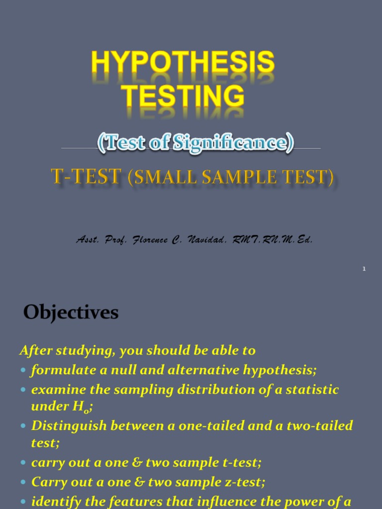 Asst. Prof. Florence C. Navidad, RMT, RN, M.Ed | PDF | Statistical ...