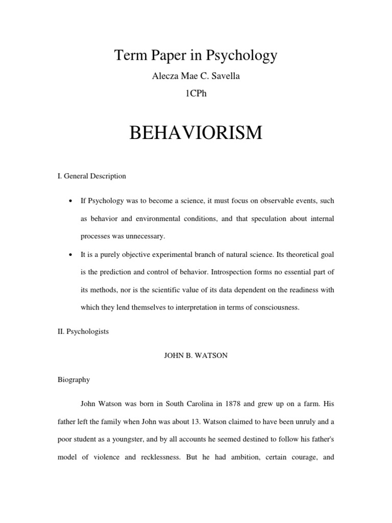 Behaviorism | PDF | Behaviorism | Psychology