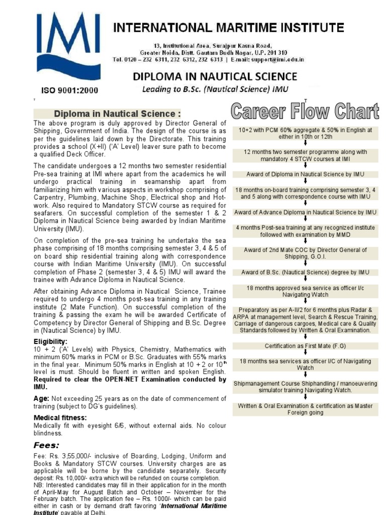Diploma in Nautical Science:: Fees | PDF | Vocational Education ...