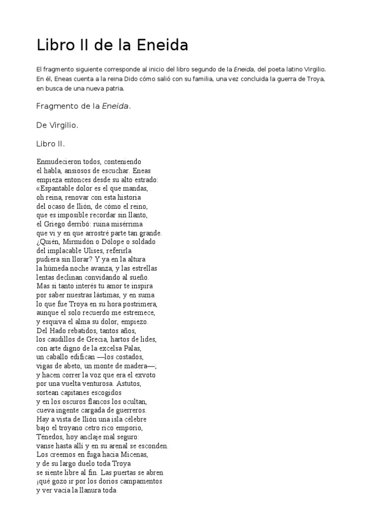 Libro II de La Eneida | PDF | Eneida | Troya