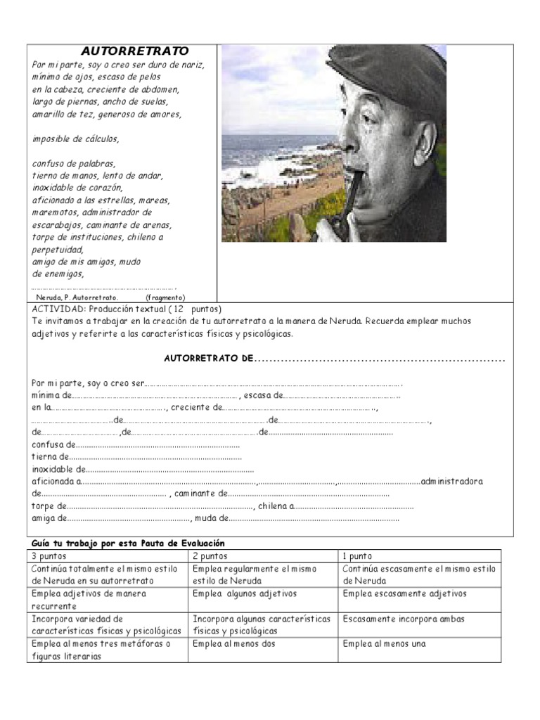 Autorretrato al Estilo de Neruda | PDF | Estudios de idiomas extranjeros