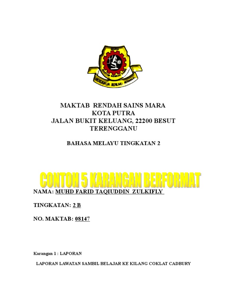 Contoh Karangan Berformat | PDF