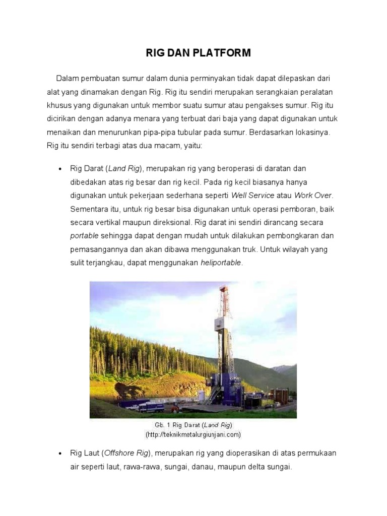 Rig Dan Platform | PDF | Griya & Taman