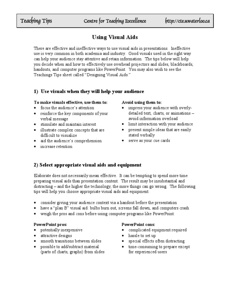 Using Visual Aids | Cognition | Psychology & Cognitive Science