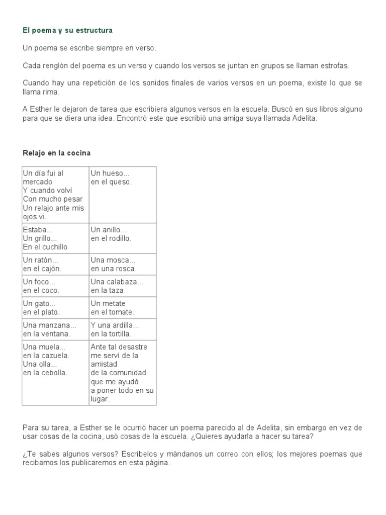 El Poema y Su Estructura | PDF | Artes del Lenguaje y Comunicación | Arte