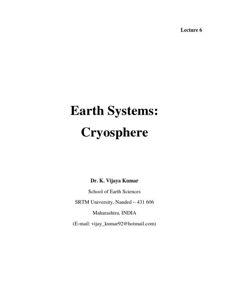 Earth Systems: Cryosphere: School of Earth Sciences SRTM University ...