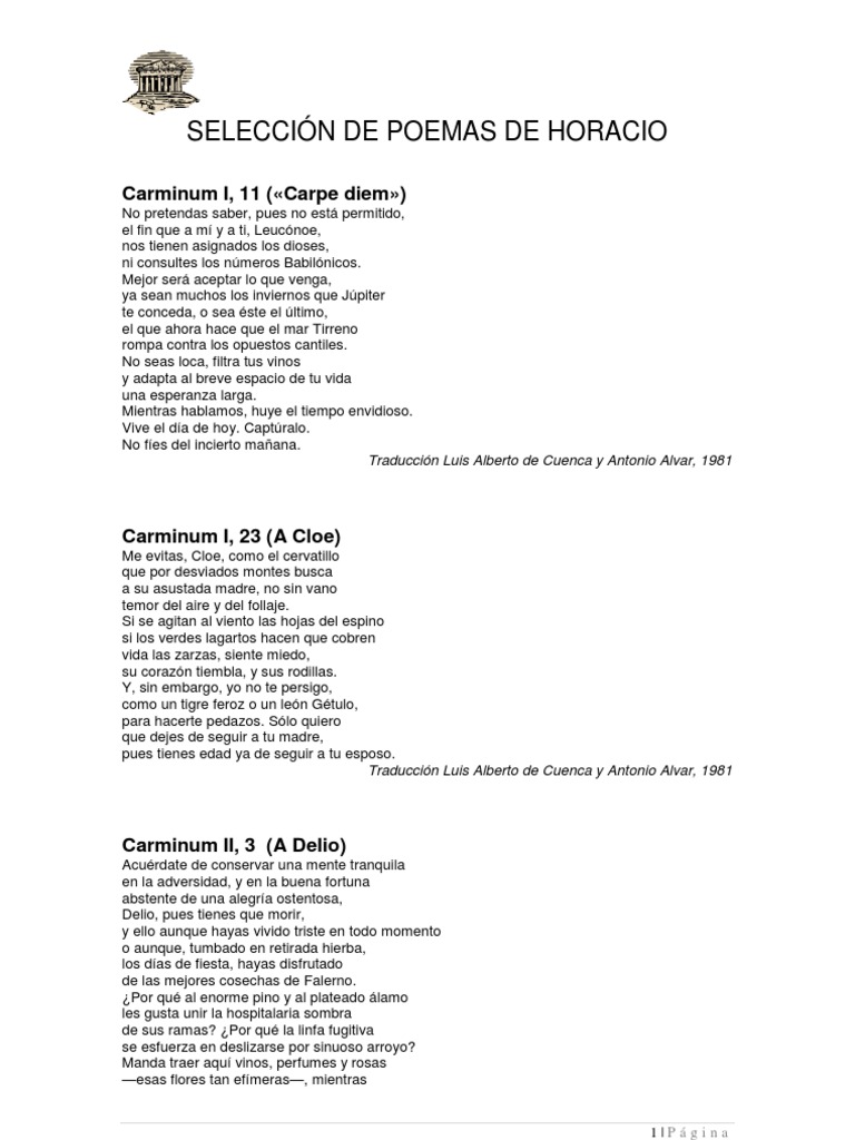 Selección de Poemas de Horacio y Catulo | PDF | Poesía