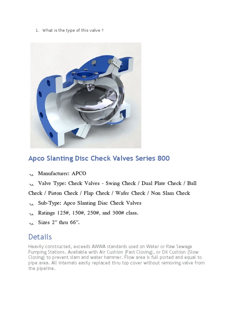 Slanting Disc Check Valves | PDF