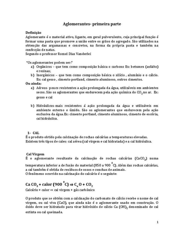 Propriedades e aplicações da cal como aglomerante em construção civil ...