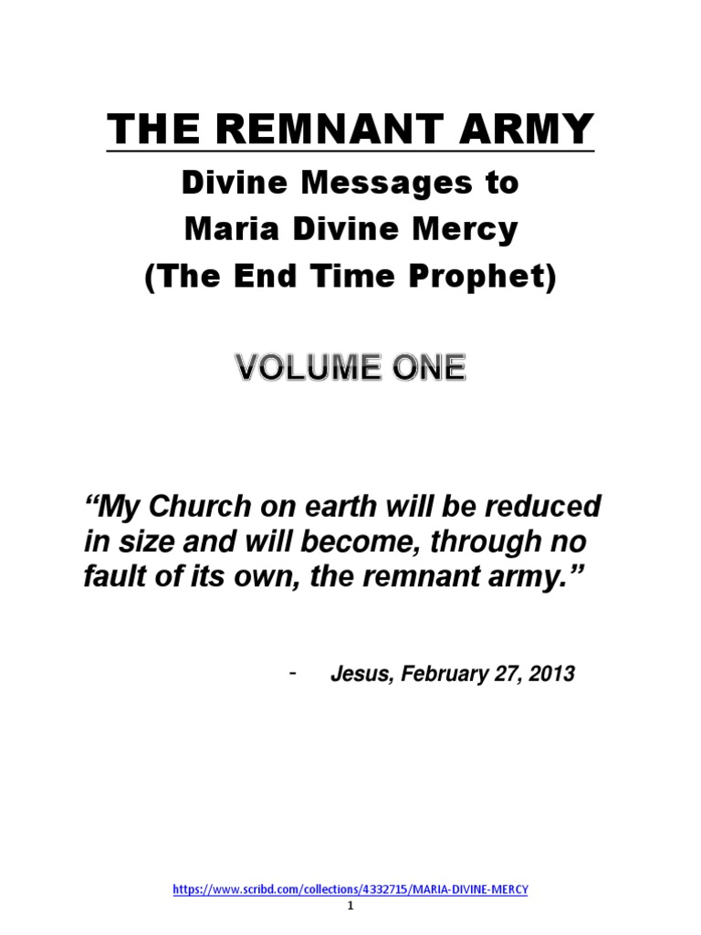 The Remnant Army (Divine Messages To Maria Divine Mercy) | PDF ...