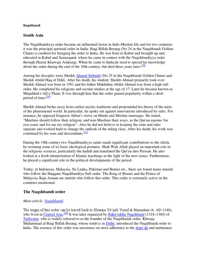 Naqshbandi | PDF | Esoteric Schools Of Thought | Abrahamic Religions