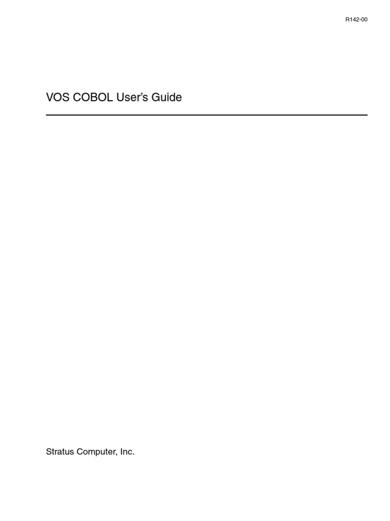 VOS COBOL User Guide | Download Free PDF | Compiler | Subroutine