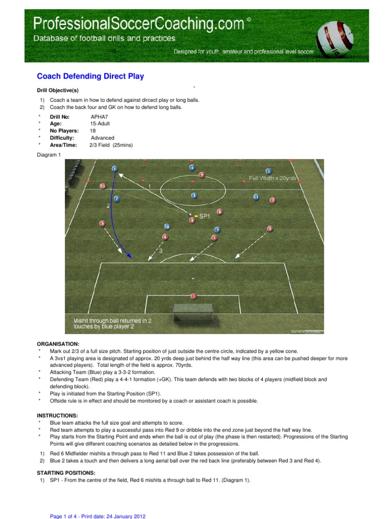 Coach Defending Direct Play | PDF | Association Football | Defender ...