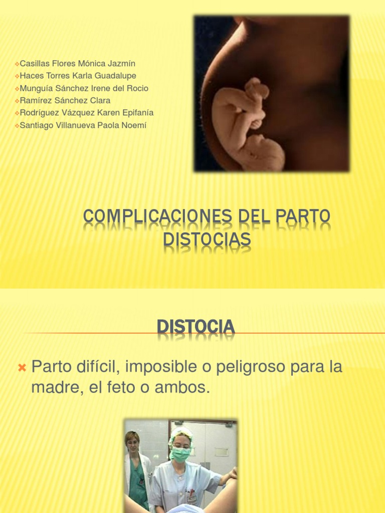 Complicaciones Del Parto - Distocias | PDF | Parto | La salud de la mujer