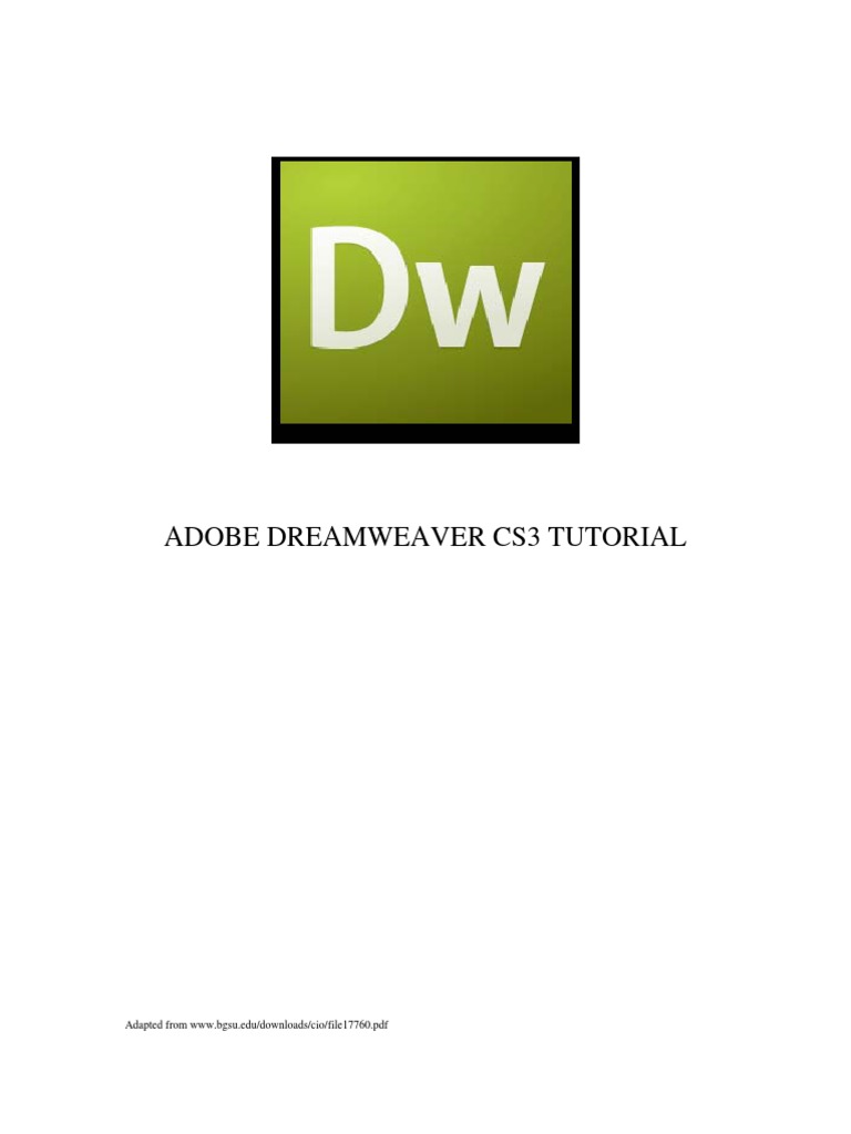 Dreamweaver CS3 Tutorial Guide | PDF | Art | Computers