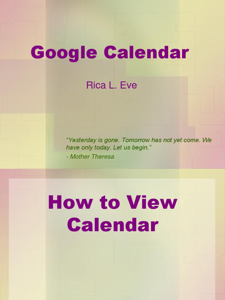 Google Calendar | PDF
