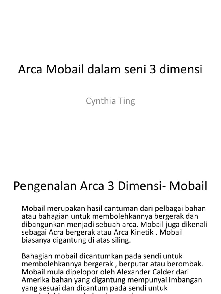 Arca Mobail Dalam Seni 3 Dimensi | PDF