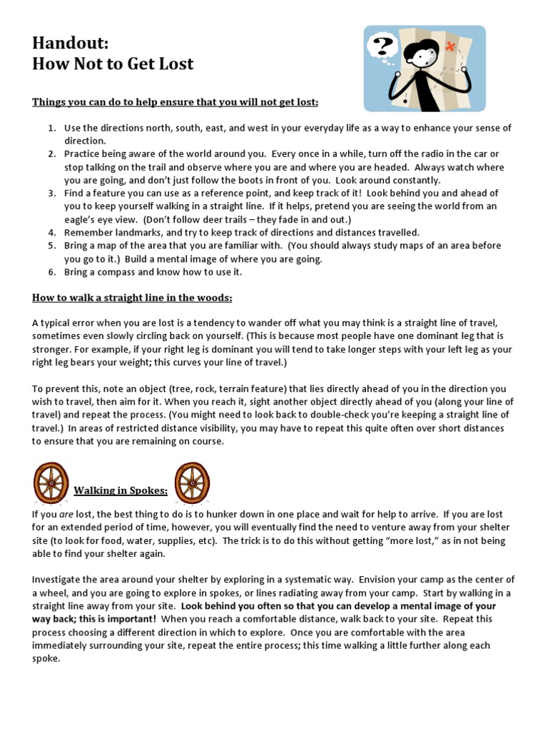 Handout: How Not To Get Lost | PDF | Survival Skills | Nature