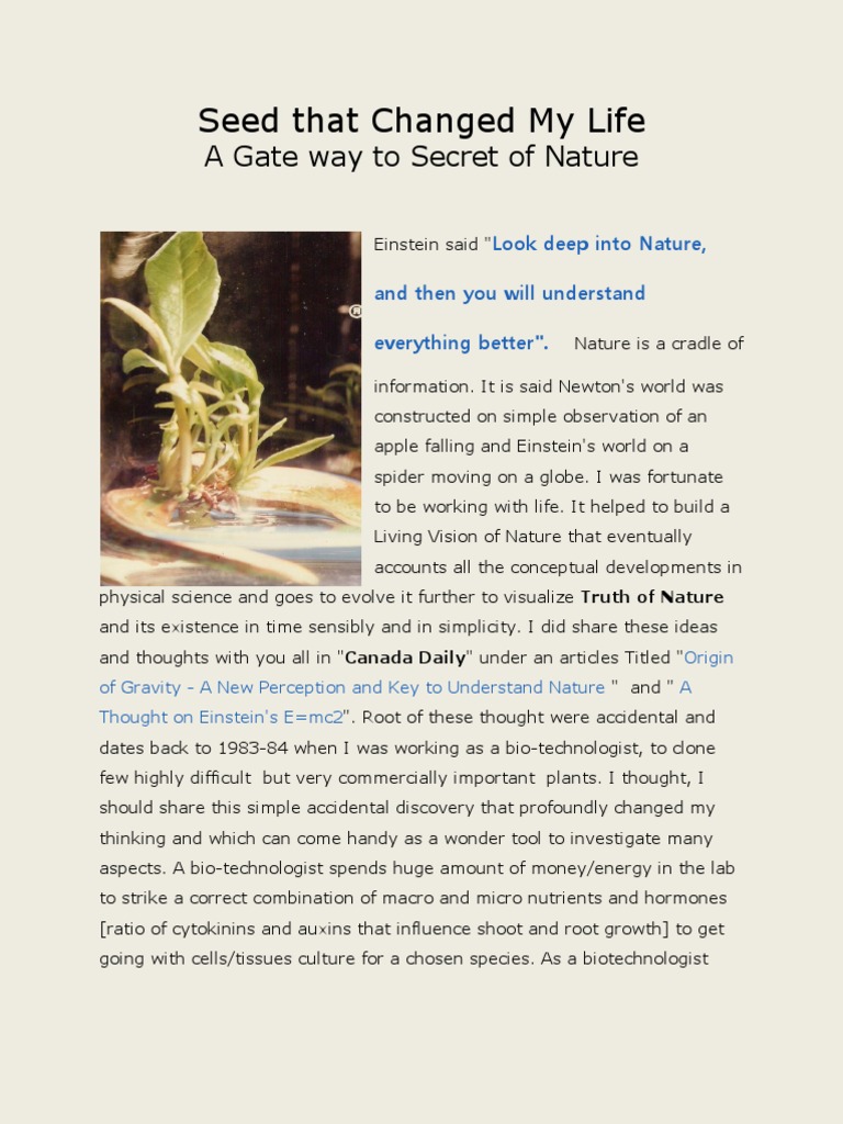 Seed That Changed My Life | PDF | Germination | Force