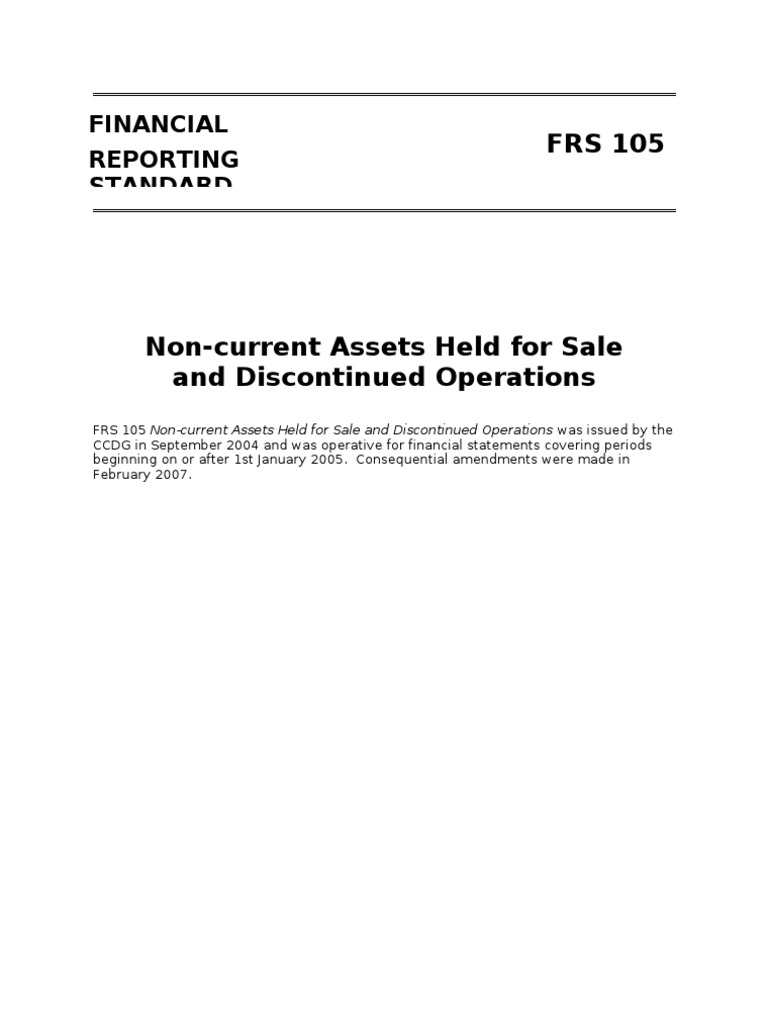 FRS 105 Non-Current Assets | PDF | Income Statement | Balance Sheet