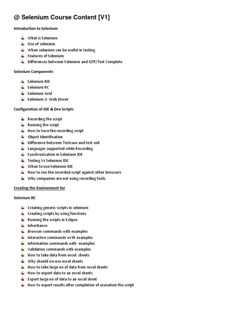 0.selenium CourseContent | PDF | Selenium (Software) | Eclipse (Software)