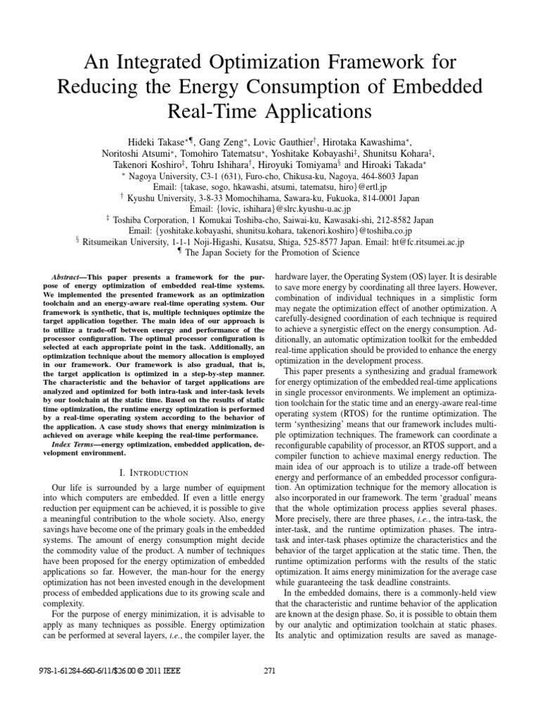 An Integrated Optimization Framework For Reducing The Energy Consumption of Embedded Real-Time ...