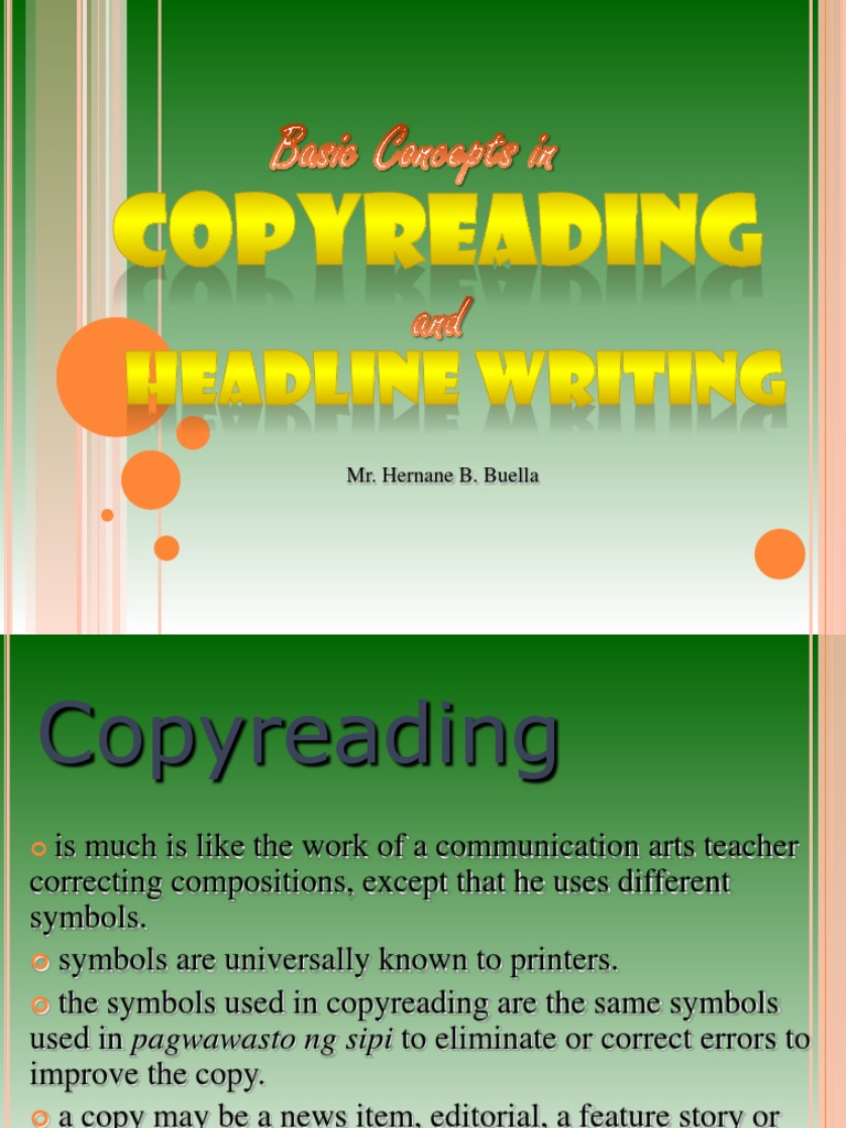 copyreading | Editing | Newspapers | Free 30-day Trial | Scribd