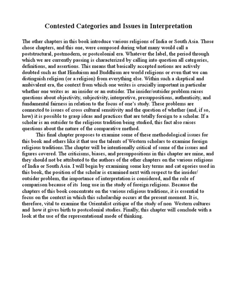 Contested Issues in Interpreting Religions | PDF | Traditions ...