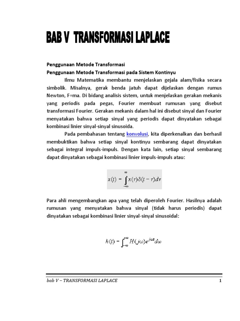 Transformasi Laplace | PDF | Metode & Bahan Ajar | Sains & Matematika