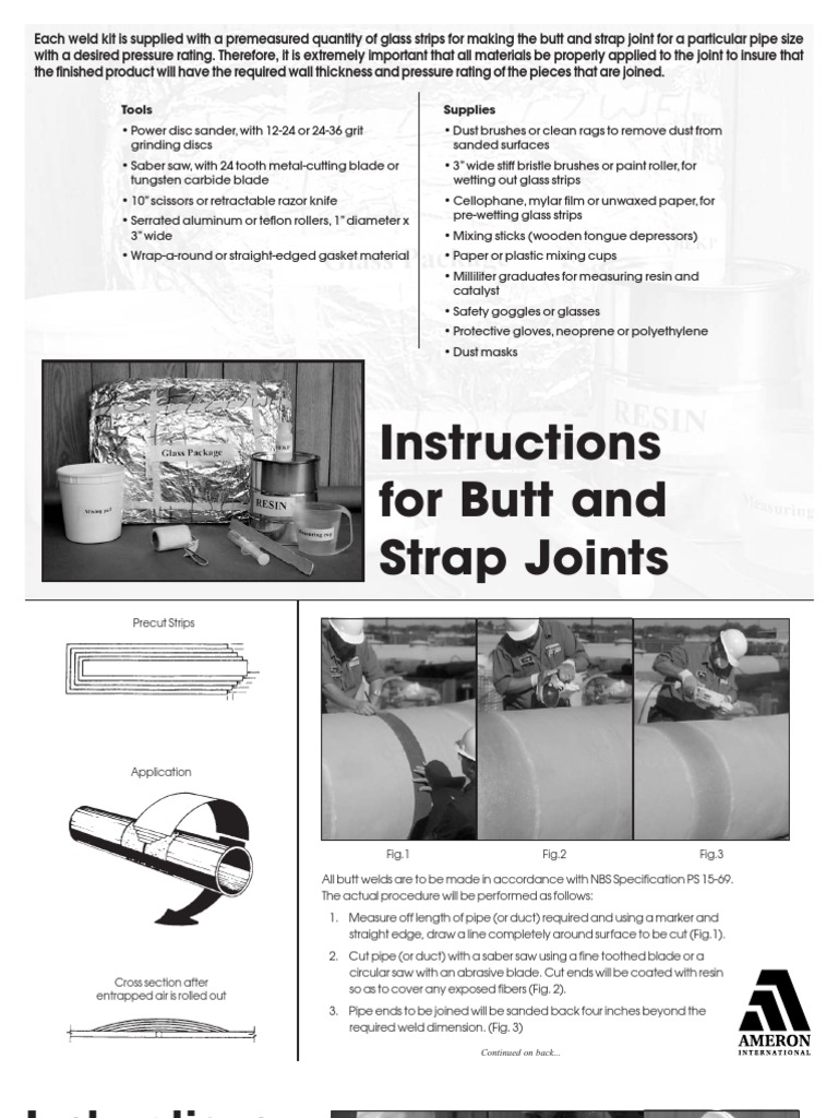 Bondstrand - Instructions For Butt and Strap Joints | PDF | Fiberglass ...