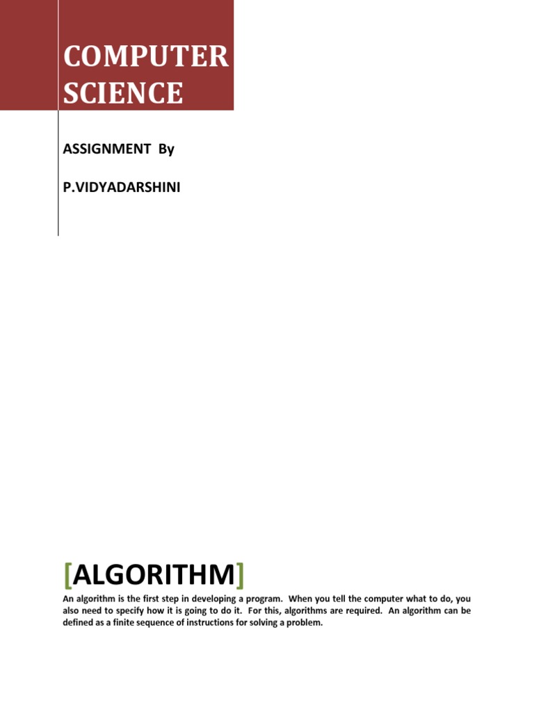 Computer Science | PDF | Algorithms | Computer Program