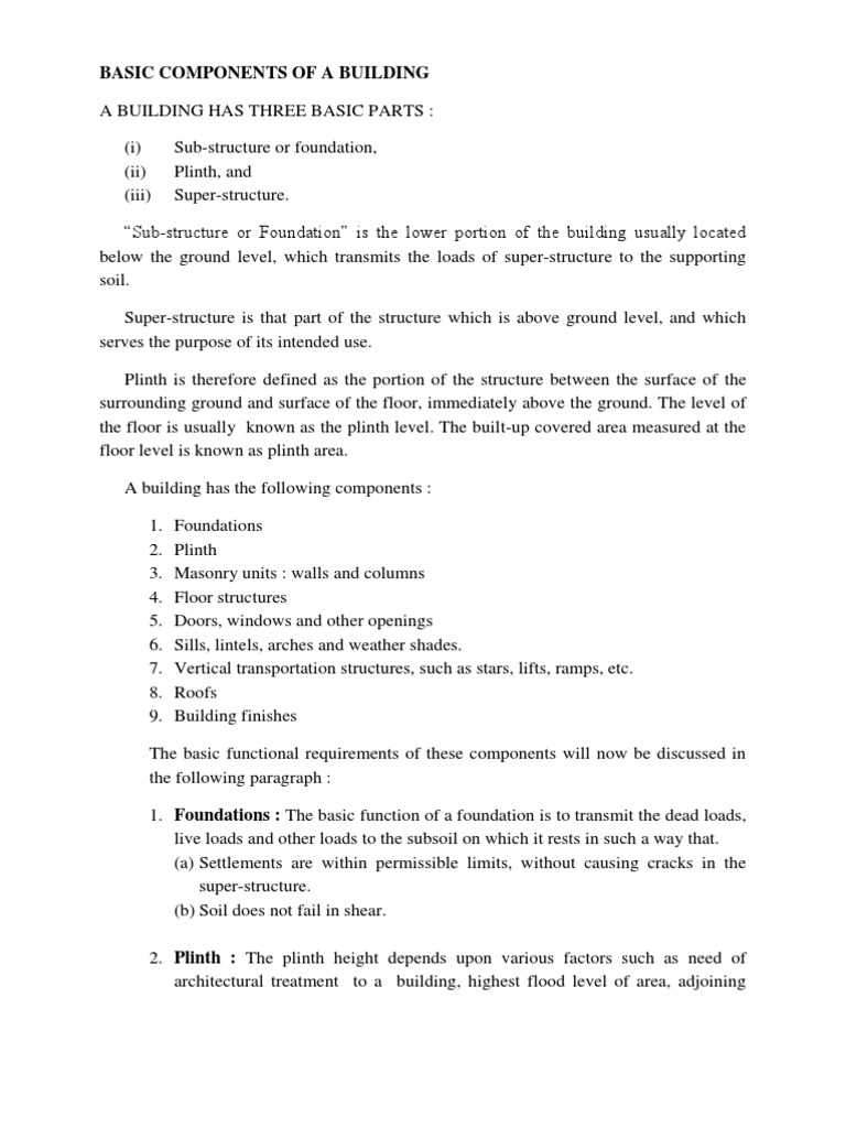 Basic Components of A Building | Download Free PDF | Framing ...