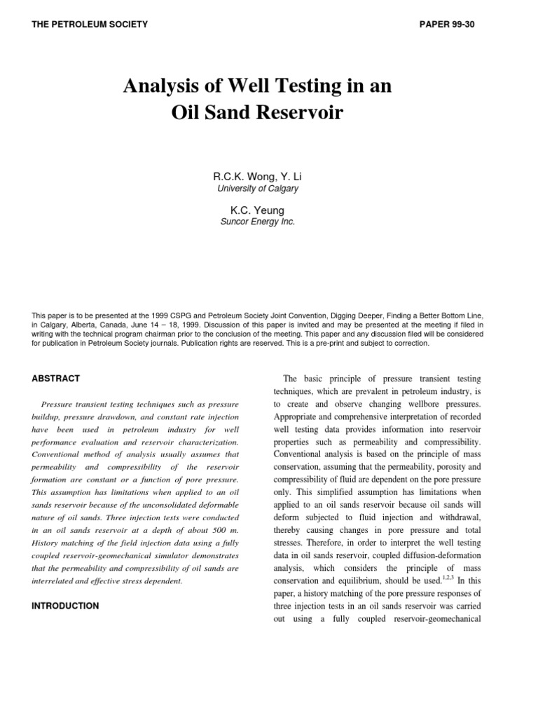Well Test Oils and | PDF | Porosity | Petroleum Reservoir