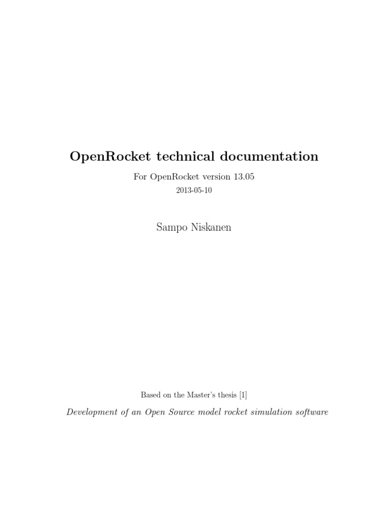 OpenRocket - Technical Documentation | PDF | Rocket | Mach Number