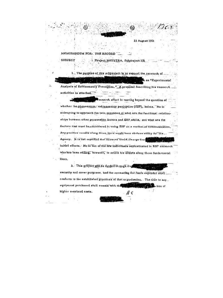 Mkultra Sub Project 136 | PDF