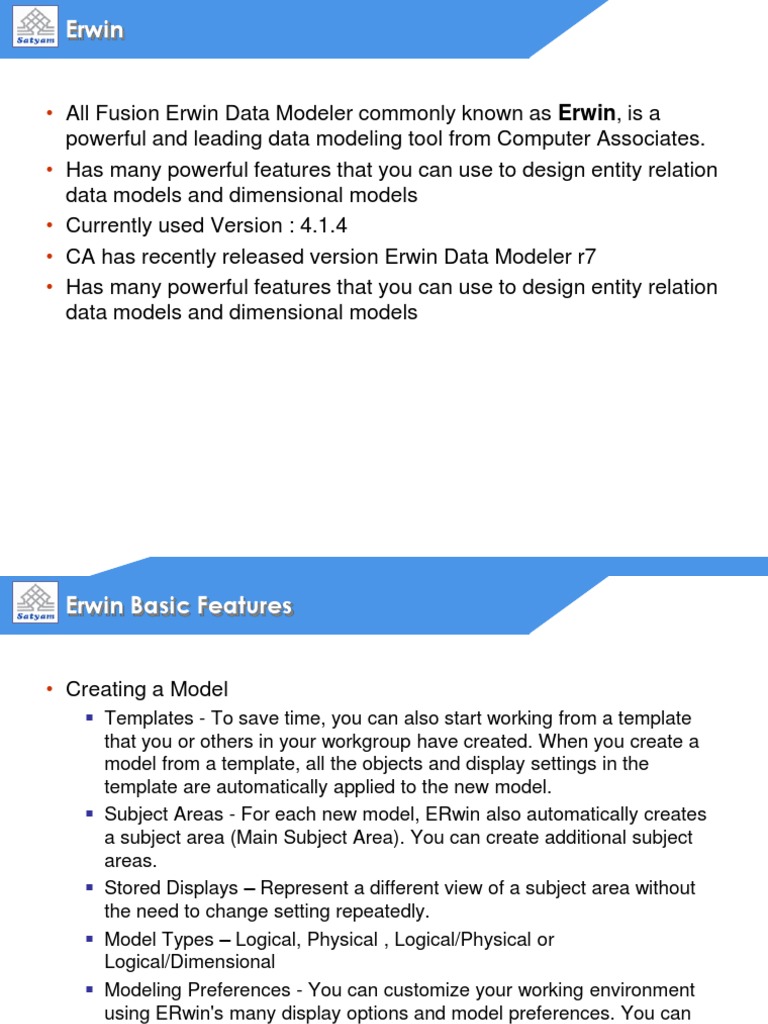An Overview of the Powerful Features Available in Erwin Data Modeling ...