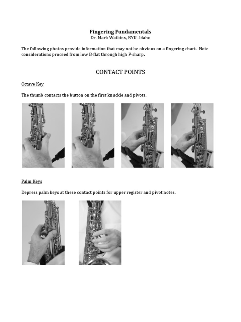 Saxophone Fingering Techniques Guide | PDF | Saxophone | Musical ...