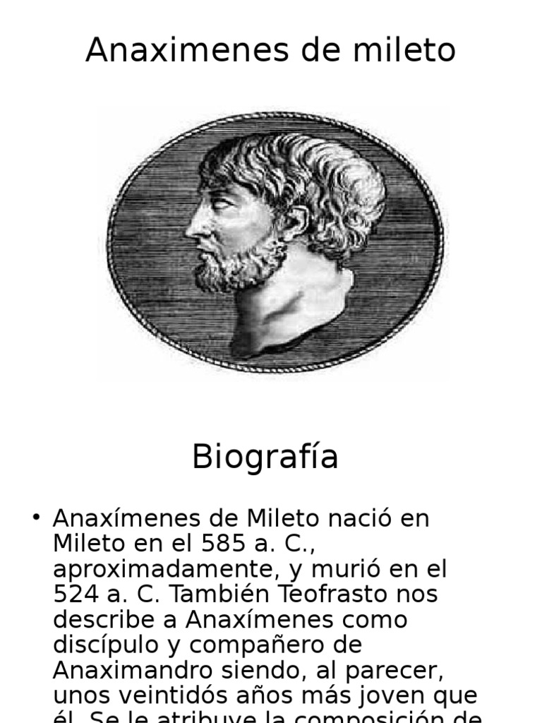 Biografía de Anaxímenes de Mileto | PDF | Naturaleza | Science