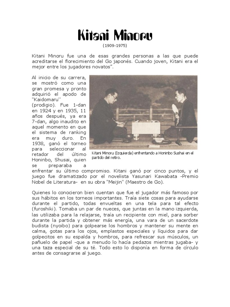 Legado de Kitani Minoru en el Go | PDF | sintoísmo | Deportes