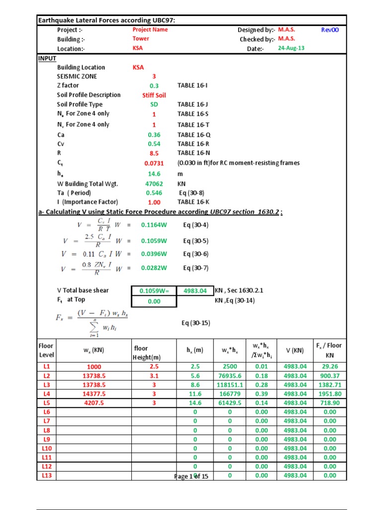 UBC97 Earthquake Lateral Forces | PDF | Earthquake Engineering | Seismology