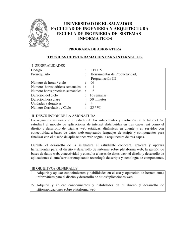 Tpi 115 Programa V1.2 PDF | PDF | Aplicación web | Diseño web