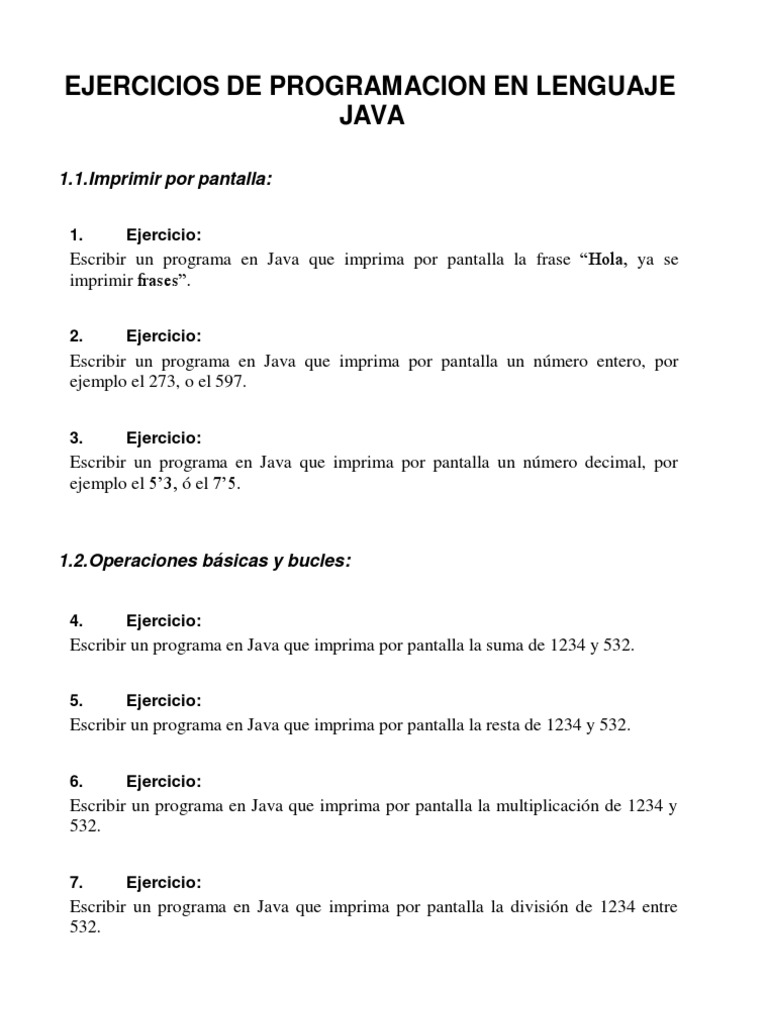 Ejercicios de Programacion en Java PDF | PDF | Hilo (Computación) | Java (lenguaje de programación)