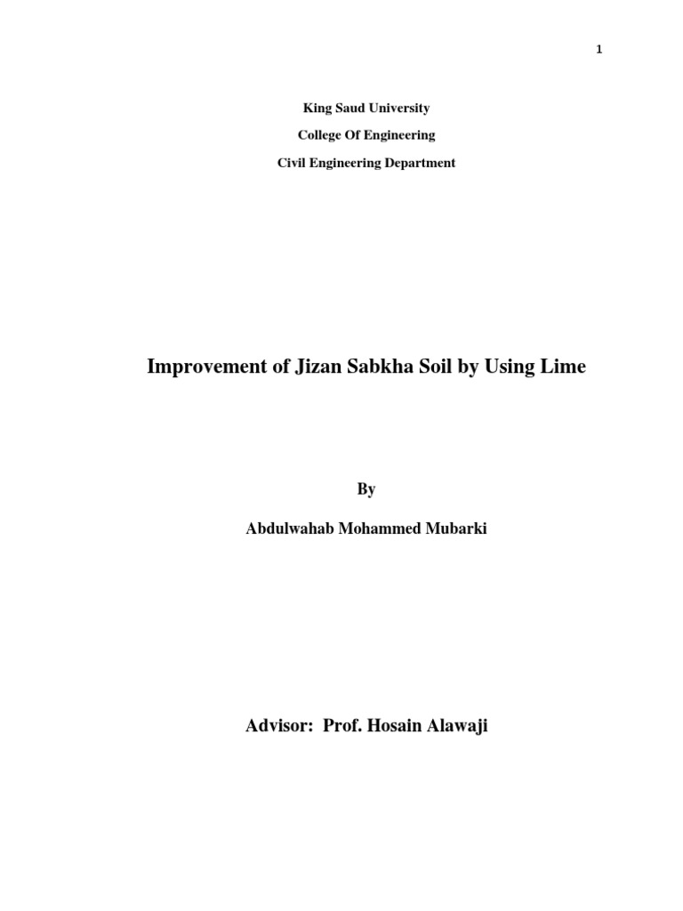 Sabkha Soil CE 498 Abdulwahab Mubarki Report 1 | PDF | Soil | Silt