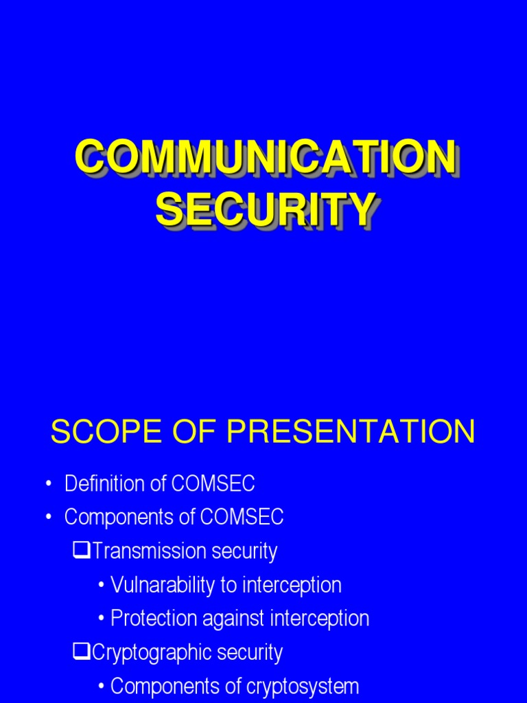 Communication Security | PDF | Physical Security | Cryptography