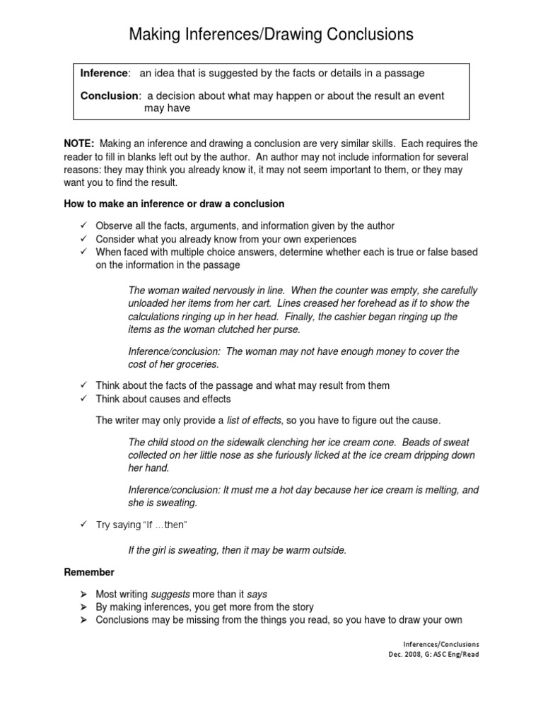 Making Inferences | PDF | Inference