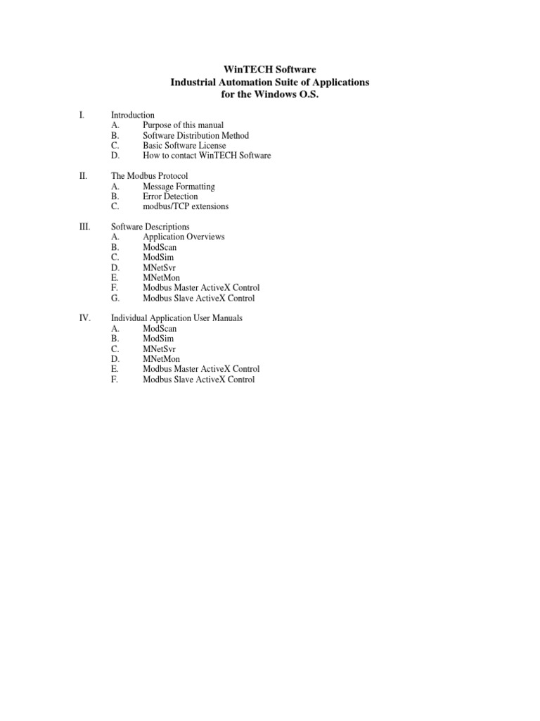 Modbus Manual | PDF | Error Detection And Correction | Computer Network