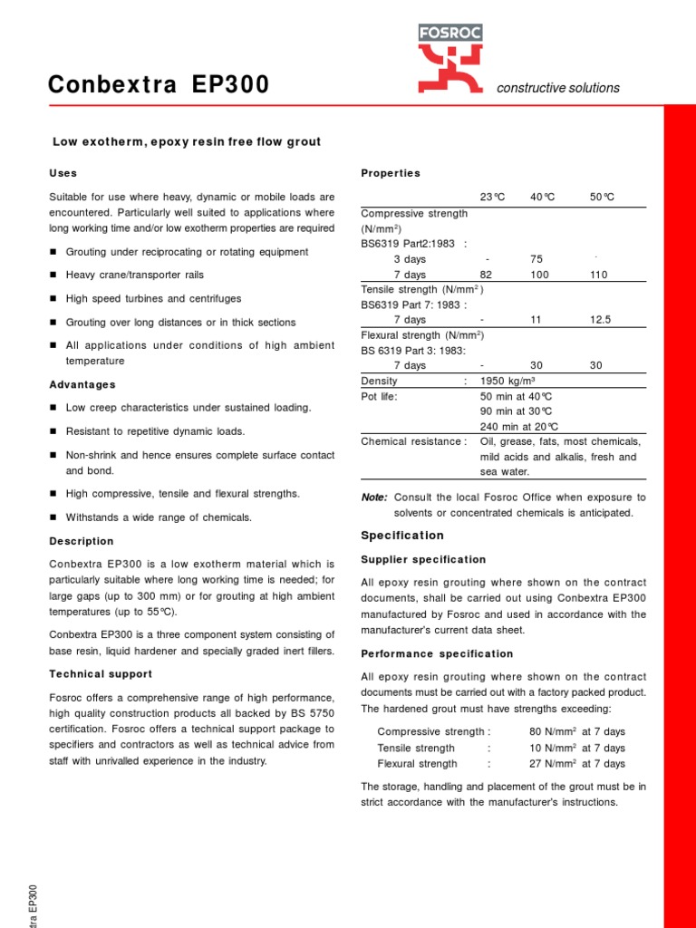 Conbextra EP300 | PDF | Strength Of Materials | Concrete